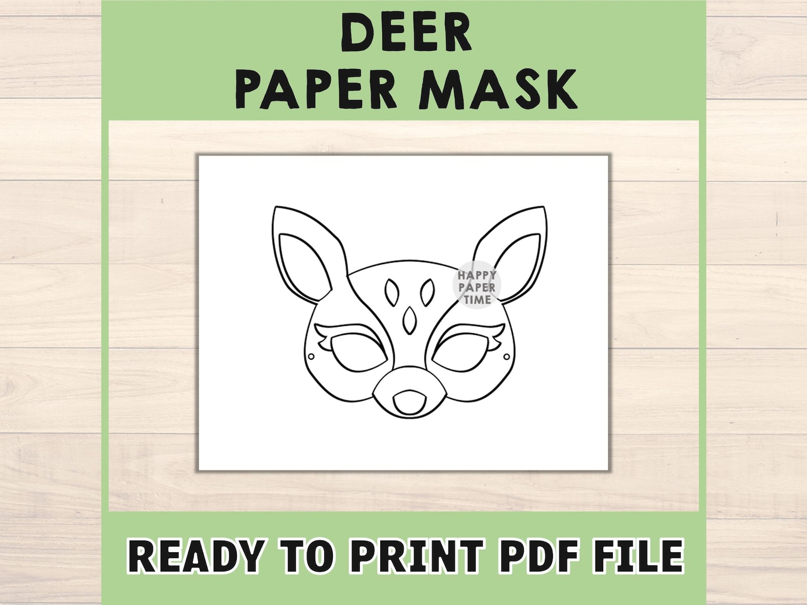 Deer Mask Printable Deer Party Printable Gift Deer Costume Deer Paper ...