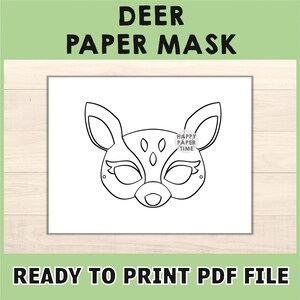 Deer Mask Printable Deer Party Printable Gift Deer Costume Deer Paper ...
