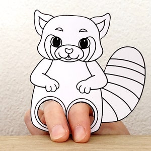 Red Panda Paper Craft Printable Asian Animal Finger Puppet Kids Craft ...