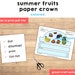 Fruits Summer Paper Crowns Spring Printable Kids Craft Birthday Party ...