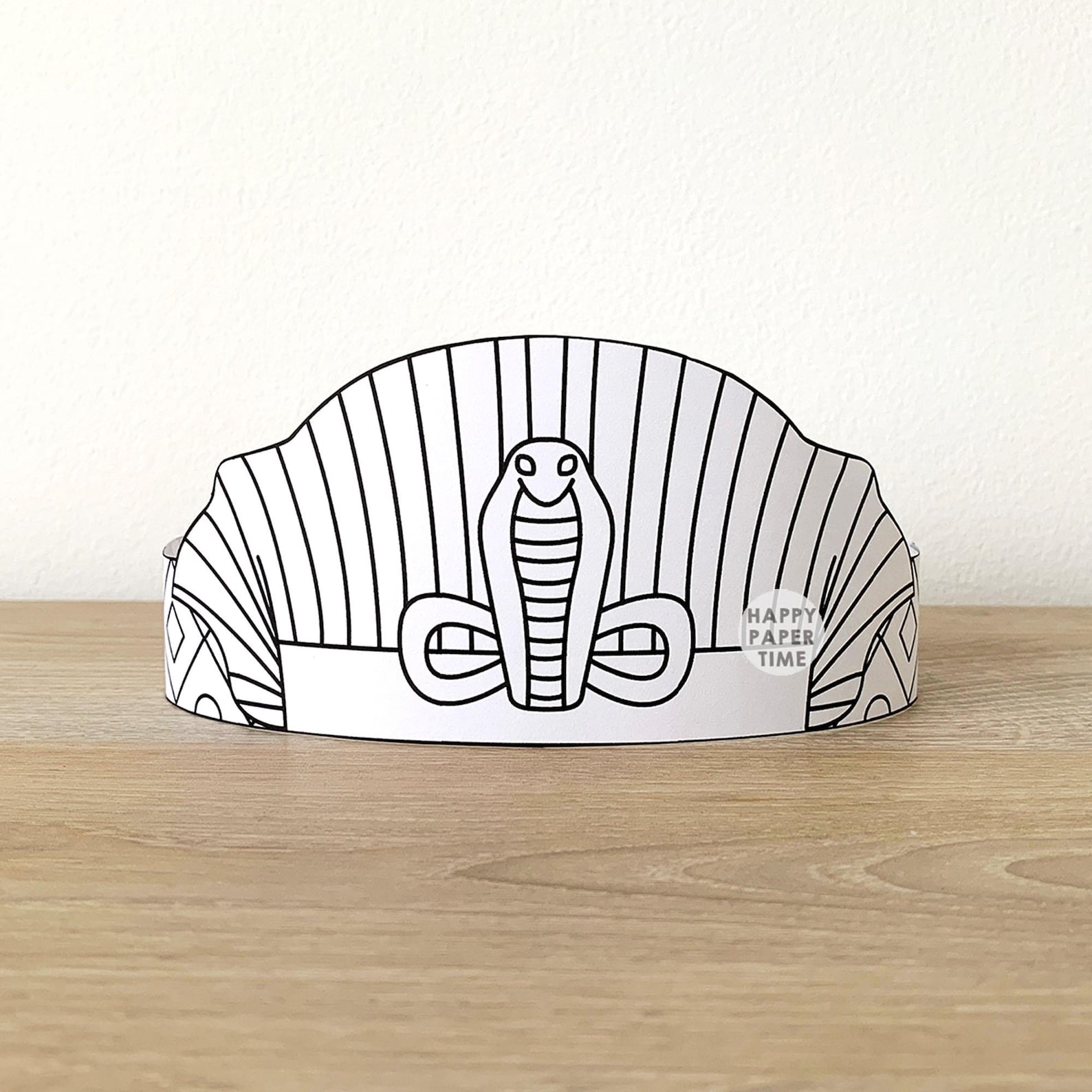 Pharaoh Paper Crown Ancient Egypt Headband Hat Party Coloring Printable ...