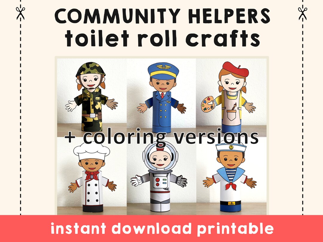 Community Helpers Toilet Paper Roll Craft Activity Career Day Party ...