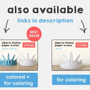 Statue of Liberty Paper Crown Printable Kids Craft Birthday Activity ...