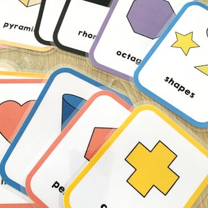 Geometric Shapes Flash Cards Printable Montessori Materials Preschool ...