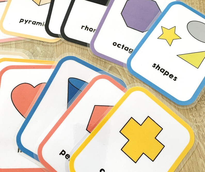 Geometric Shapes Flash Cards Printable Montessori Materials Preschool ...