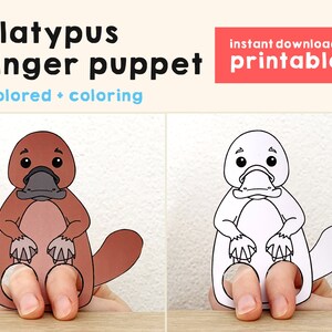 Platypus Paper Craft Printable Australian Animal Finger Puppet - Etsy