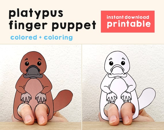 Platypus Paper Craft Printable Australian Animal Finger Puppet - Etsy