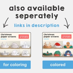 Christmas Paper Crowns Activity Printable Kids Craft Hats Winter ...