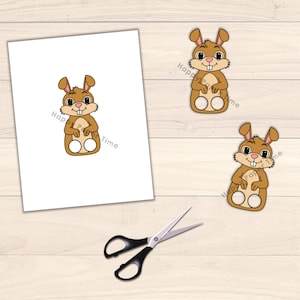 Bunny Paper Craft Printable Pet Animal Finger Puppet Rabbit Kids Craft ...