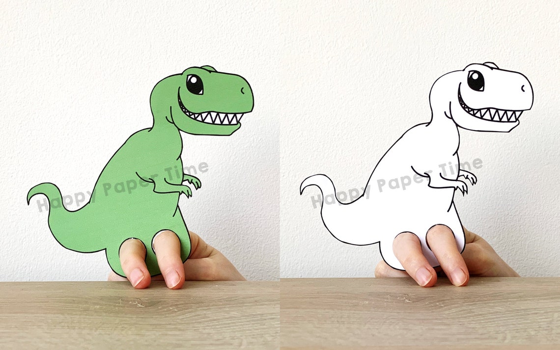 Dinosaur T-rex Paper Craft Printable Finger Puppet Kids Craft - Etsy ...