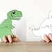 Dinosaur T-rex Paper Craft Printable Finger Puppet Kids Craft Dinosaur ...