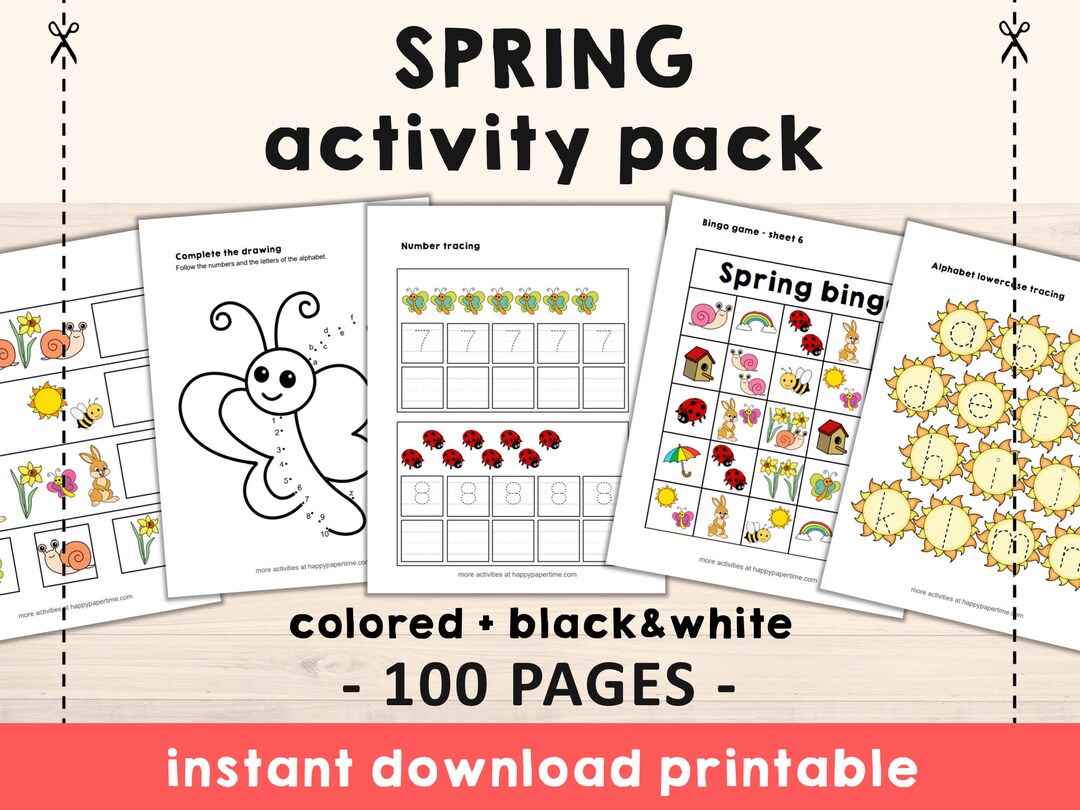 Spring Activity Worksheets Printable Kids - Coloring Pages, Do a Dot ...