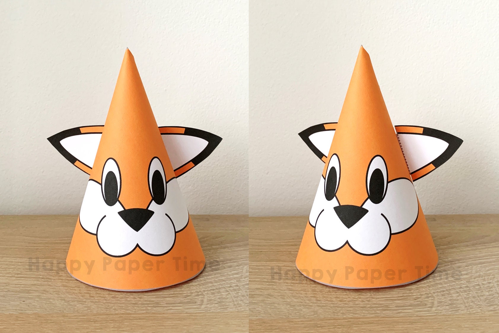 Fox Party Hat Printable Fox Table Decoration Woodland Party Hat ...