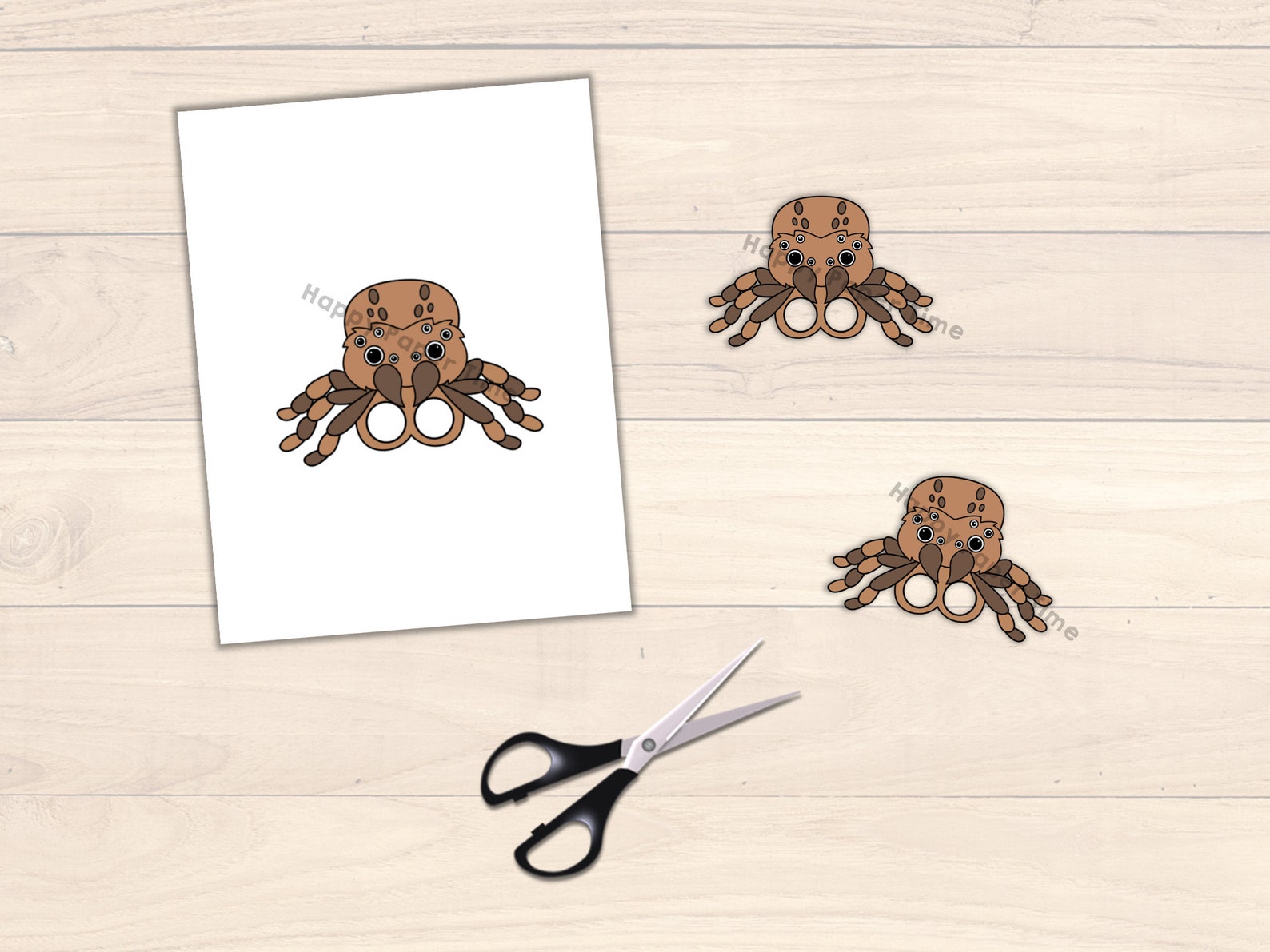 Spider Paper Craft Printable Finger Puppet Bug Template Kids - Etsy