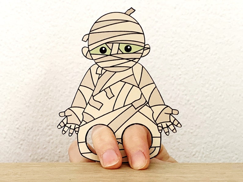 Mummy Paper Craft Printable Ancient Egypt Finger Puppet Kids | Etsy
