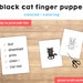Black Cat Paper Craft Printable Halloween Spooky Day Finger - Etsy