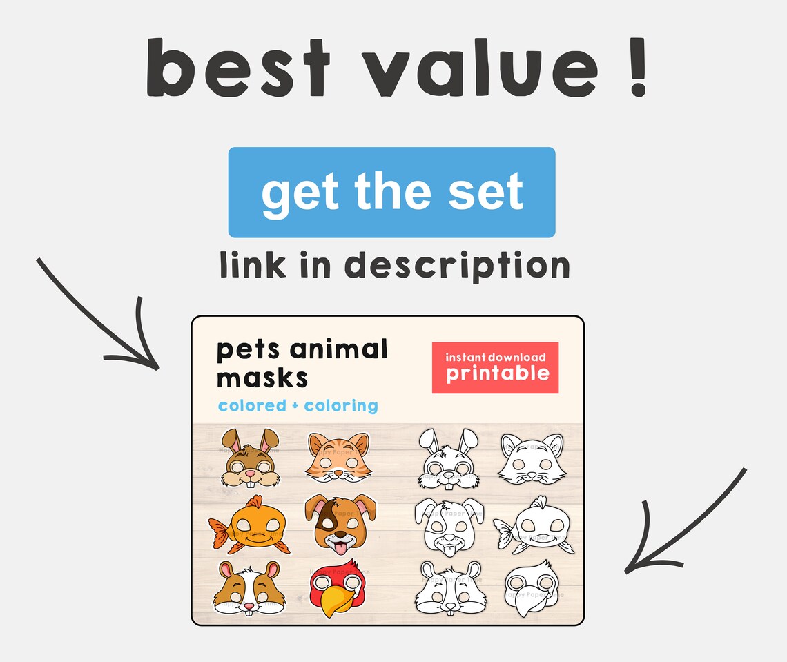 Hamster Mask Animal Mask Party Favor Pet Printable Pet Costume - Etsy