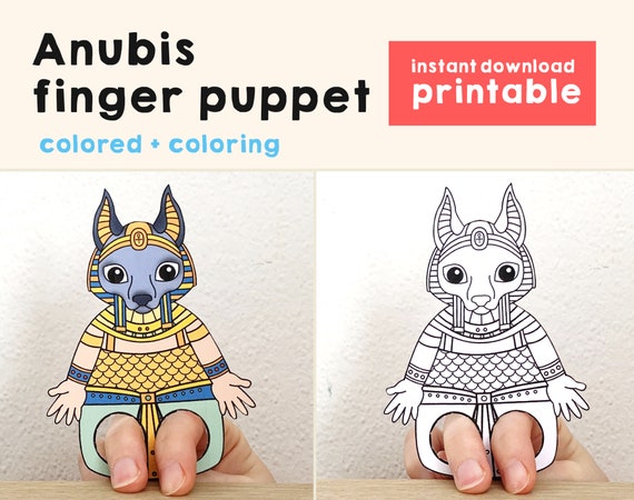Anubis Paper Craft Printable Ancient Egypt Finger God Puppet - Etsy