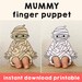 Mummy Paper Craft Printable Ancient Egypt Finger Puppet Kids Craft ...