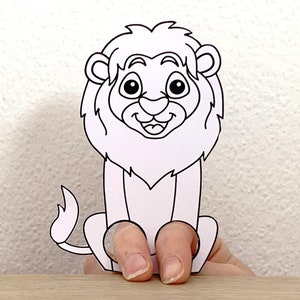 Lion Paper Craft Printable African Animal Finger Puppet Kids Craft ...