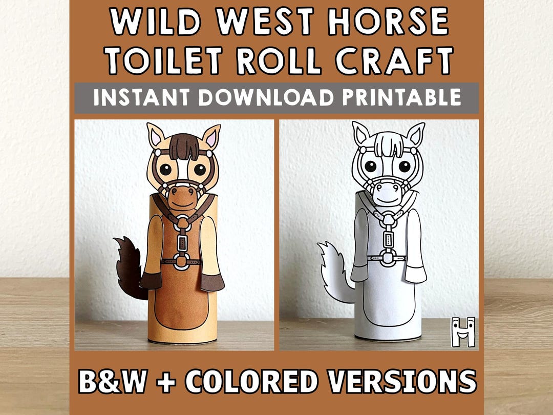 Horse Toilet Paper Roll Craft Wild West Party Coloring Printable ...