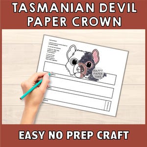Tasmanian Devil Paper Crown Party Coloring Printable Kids Craft ...