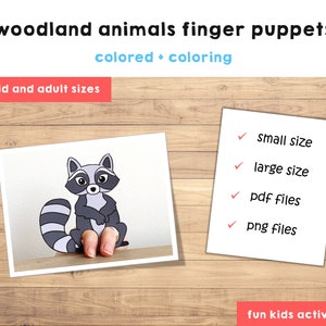 Woodland Animal Paper Craft Printable Finger Puppet Template Kids Craft ...
