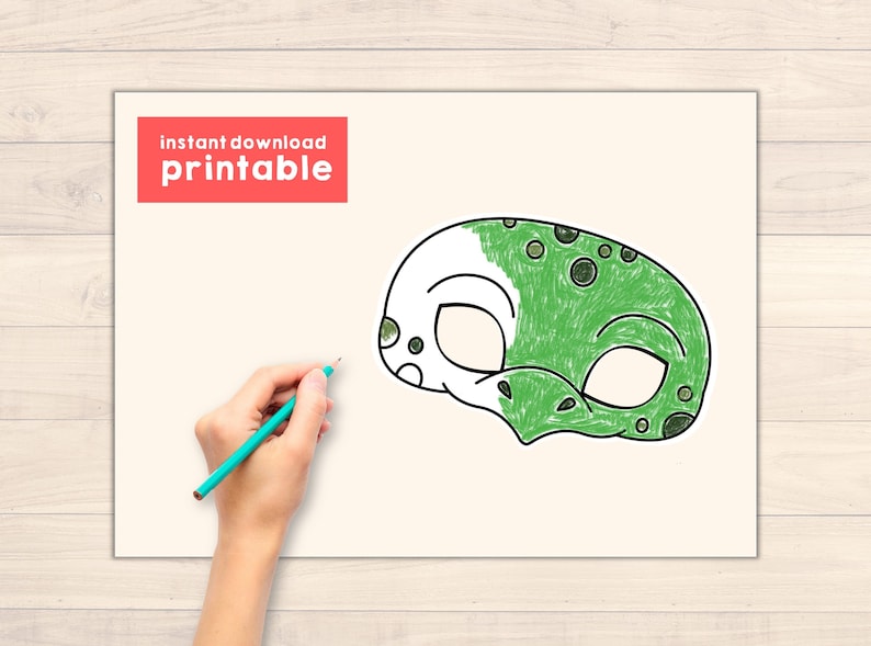 Turtle Mask Turtle Printable Mask Reptile Party Favor Turtle | Etsy Denmark