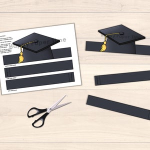Graduation Cap Paper Crown Party Teacher Printable Kids Craft ...