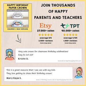 Happy Birthday Paper Crown Party Activity Printable Kids Coloring Craft ...