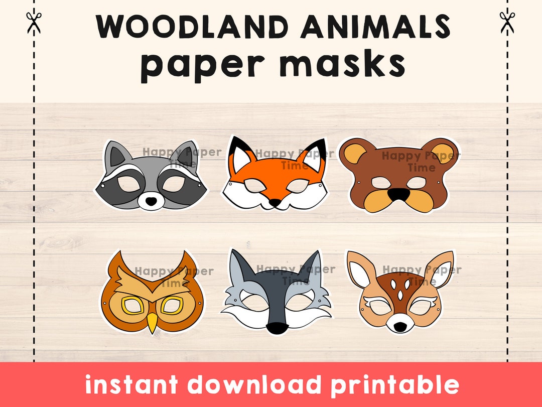 Woodland Mask Animal Mask Fox Mask Wolf Mask Animal Mask Animal Party ...