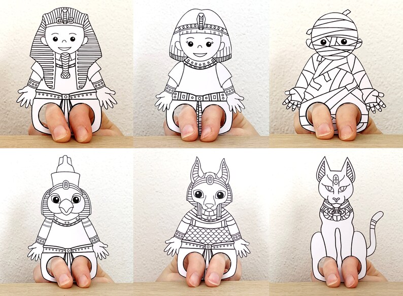 Ancient Egypt Paper Craft Printable Finger Puppet Template - Etsy