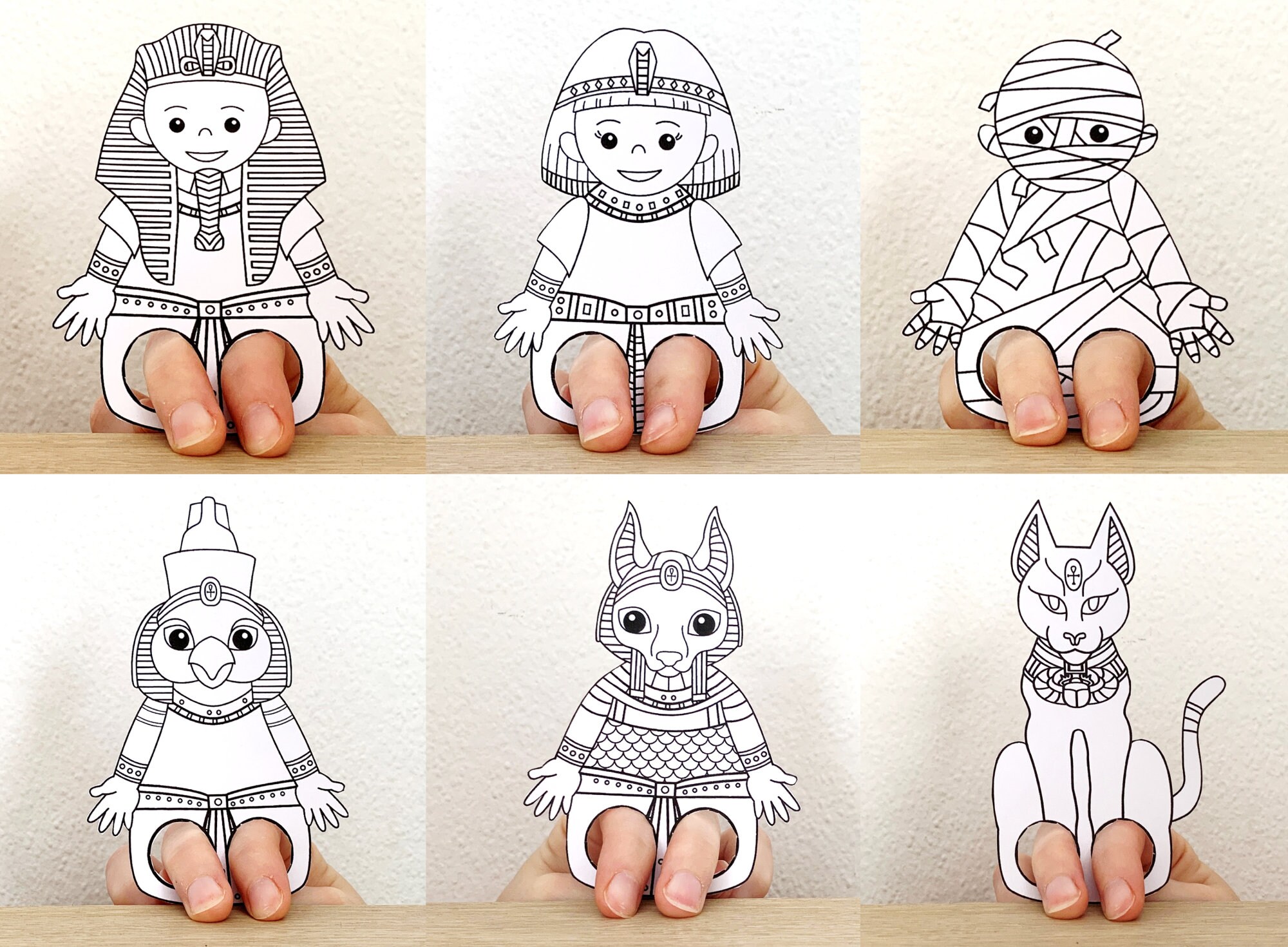 Ancient Egypt Paper Craft Printable Finger Puppet Template | Etsy UK