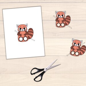 Red Panda Paper Craft Printable Asian Animal Finger Puppet Kids Craft ...