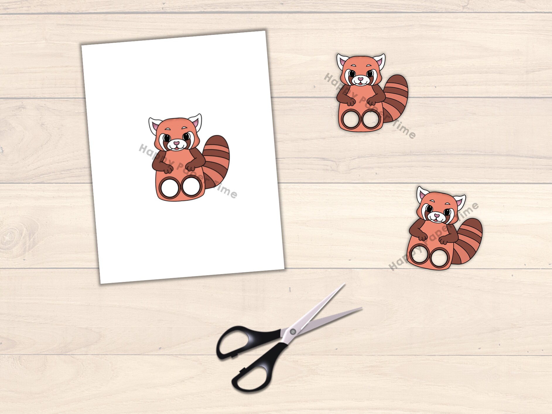 Red Panda Paper Craft Printable Asian Animal Finger Puppet - Etsy Canada