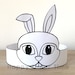 Rabbit Bunny Paper Crown Template Coloring Activity Printable Kids ...