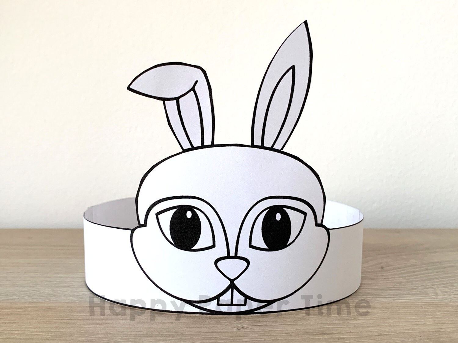 Rabbit Bunny Paper Crown Template Coloring Activity Printable Kids ...