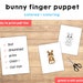 Bunny Paper Craft Printable Pet Animal Finger Puppet Rabbit Kids Craft ...