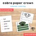Cobra Paper Crown Party Coloring Printable Kids Craft Jungle Birthday ...