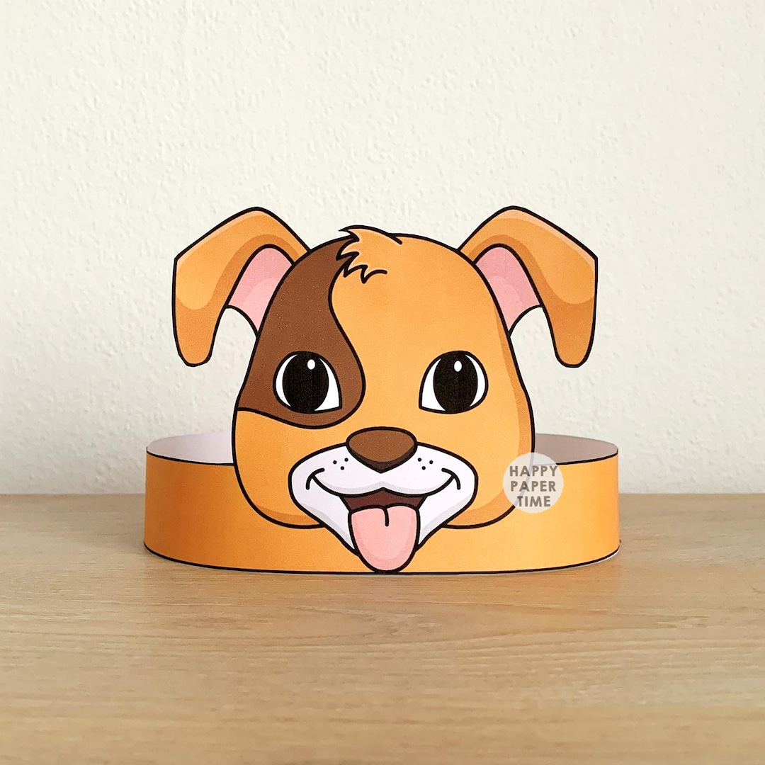 Dog Paper Crown Headband Pet Animal Printable Kids Craft Puppy Party ...