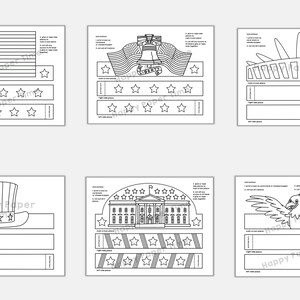 American Symbols Paper Crowns Flag 4th of July Patriotic Printable DIY ...