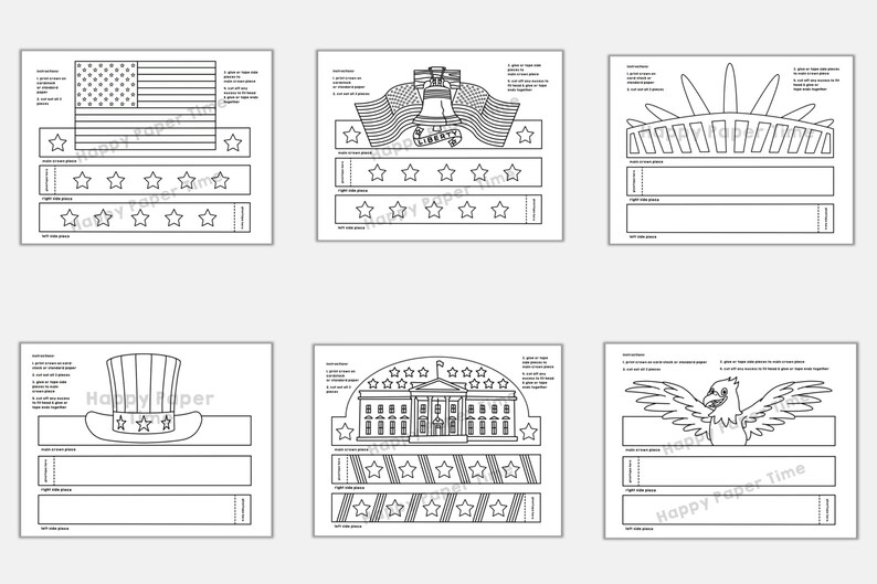 American Symbols Paper Crowns Flag 4th of July Patriotic - Etsy