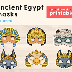 Ancient Egypt Masks Template Pharaoh Cleopatra Mummy Horus | Etsy