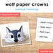 Wolf Paper Crown Coloring Printable Kids Craft Wolf (Instant Download ...