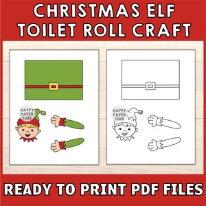 Christmas Elf Toilet Paper Roll Craft Christmas Party Coloring ...