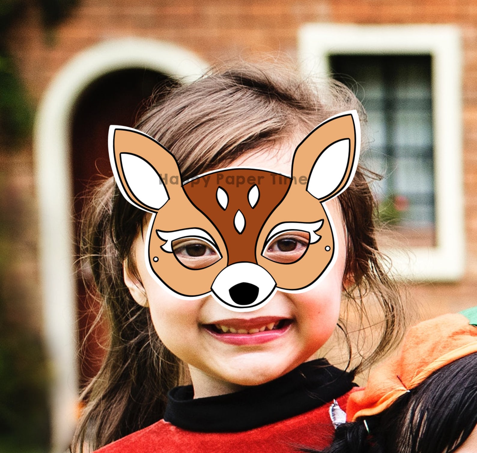 Deer Costume Printable Kids Deer Paper Mask Printable Diy Fawn Mask ...