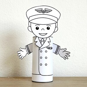 Pilot Toilet Paper Roll Craft Airline Party Coloring Printable ...