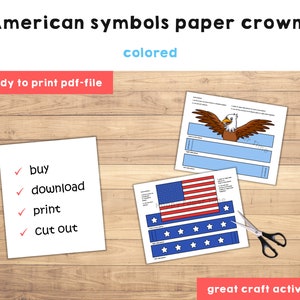 American Symbols Paper Crowns Flag 4th of July Patriotic Printable DIY ...