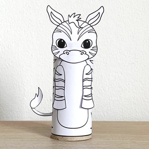 Zebra Toilet Paper Roll Craft African Animal Safari Party Coloring ...