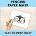 Penguin Mask Paper Craft Costume Diy Polar Animal Mask Template Print ...
